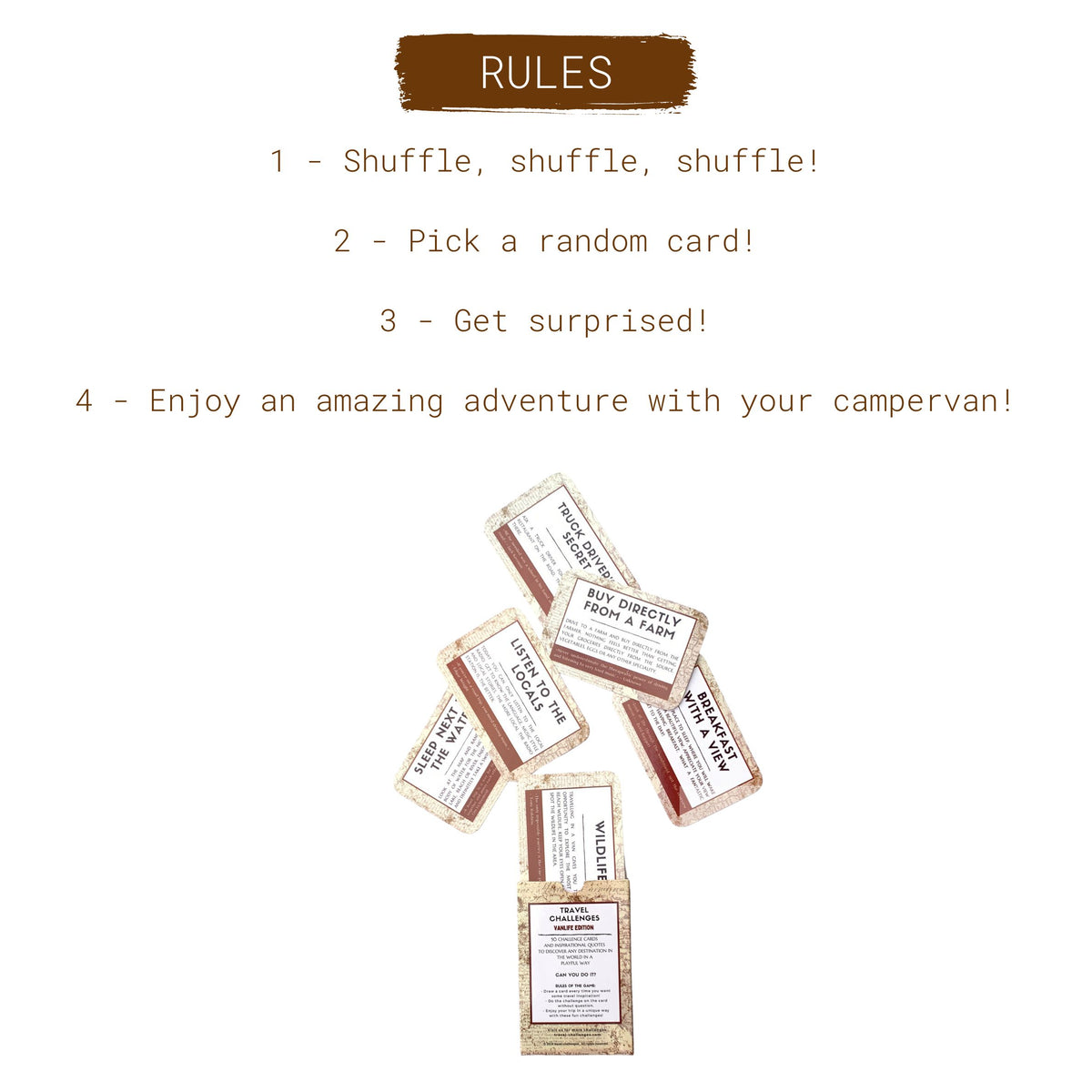 Travel Challenges - Vanlife Edition - Travel Gift Deck of Cards